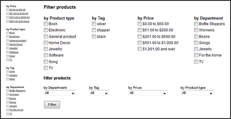 “Shop By” Filters come to Ecommerce in Sitefinity 5.2