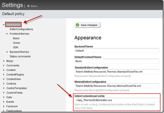 Restyling the Comments box (RadEditor) throughout Sitefinity