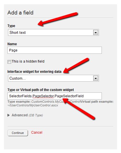 Using Sitefinity's Selectors in Custom Field Controls